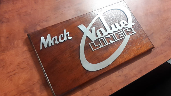 Custom Stainless Steel MACK 'VALUELINER' Badge – Craftsman Signs and ...